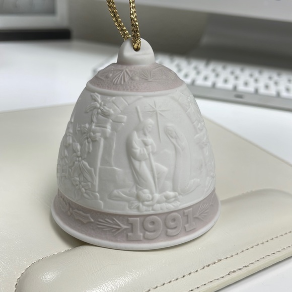 Lladro | Holiday | Lladro 991 Rose Porcelain Christmas Bell Ornament ...